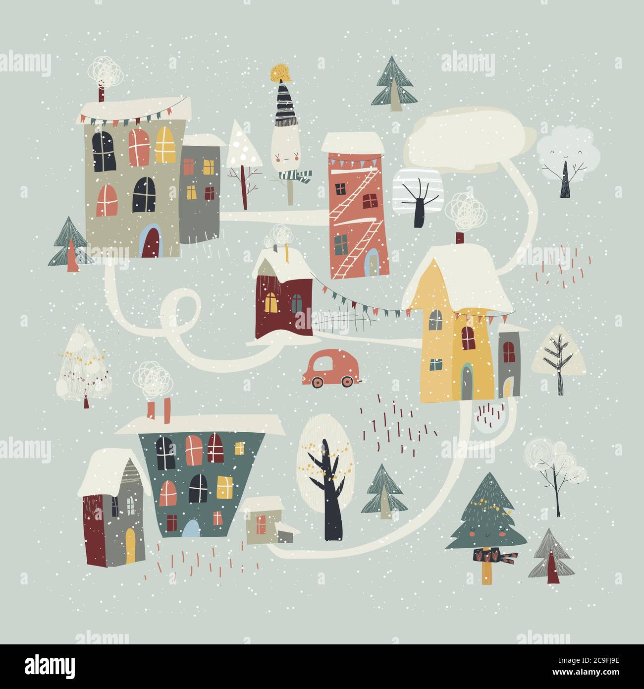 Country illustrated scene Stock Vector Images - Alamy