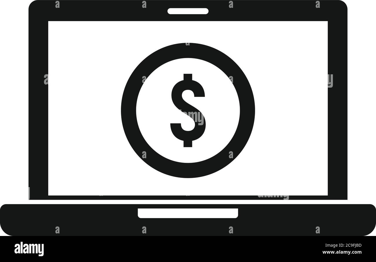 Online loan procedure icon. Simple illustration of online loan ...