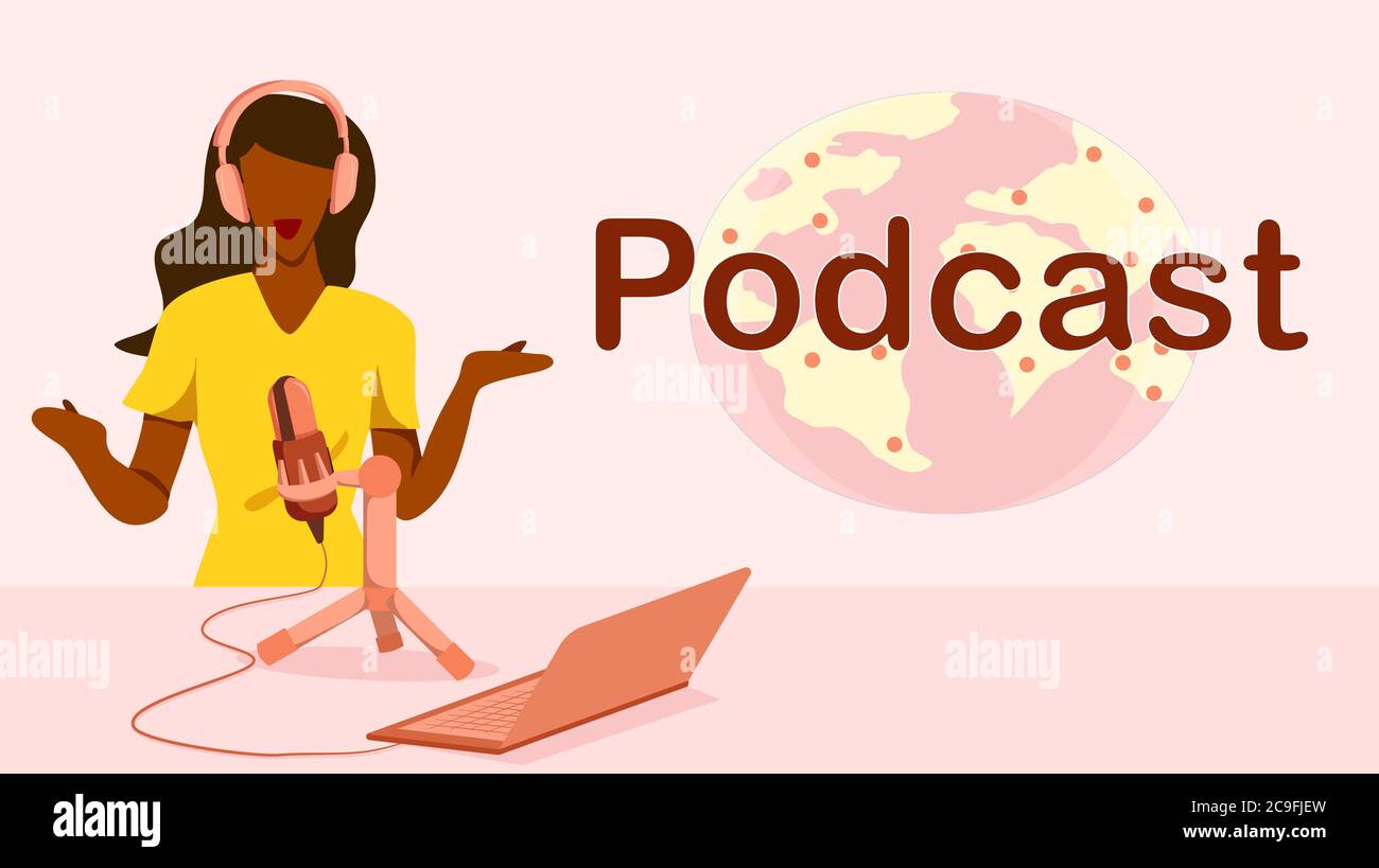 Black podcaster Stock Vector Images - Alamy