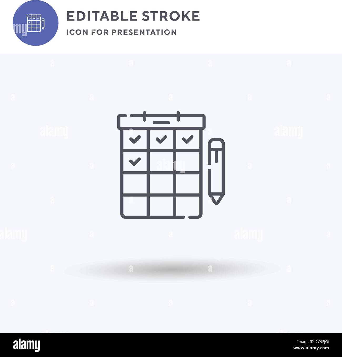 Schedule icon vector, filled flat sign, solid pictogram isolated on ...