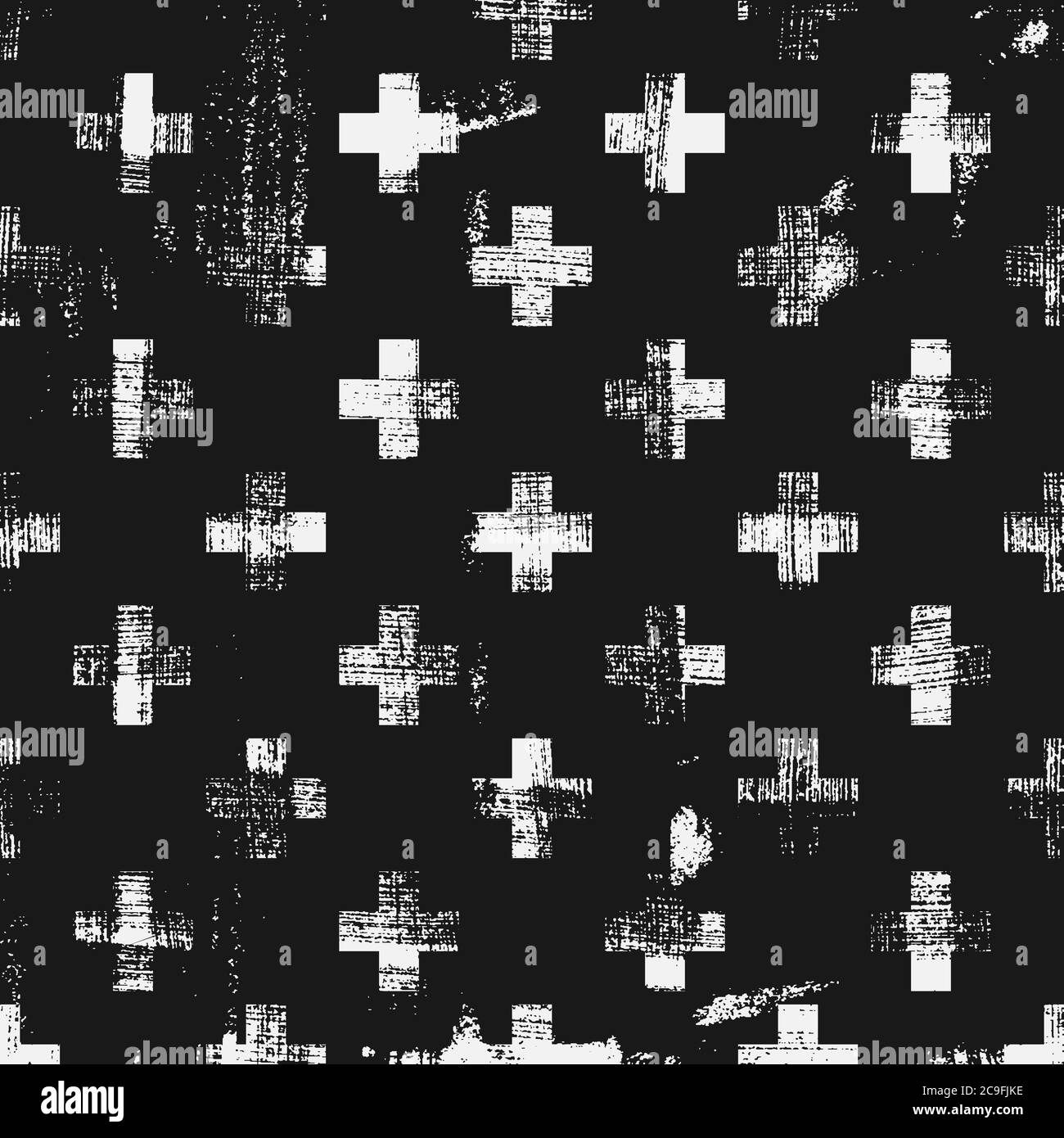 Textured abstract pattern with elements of cross. Square black and ...