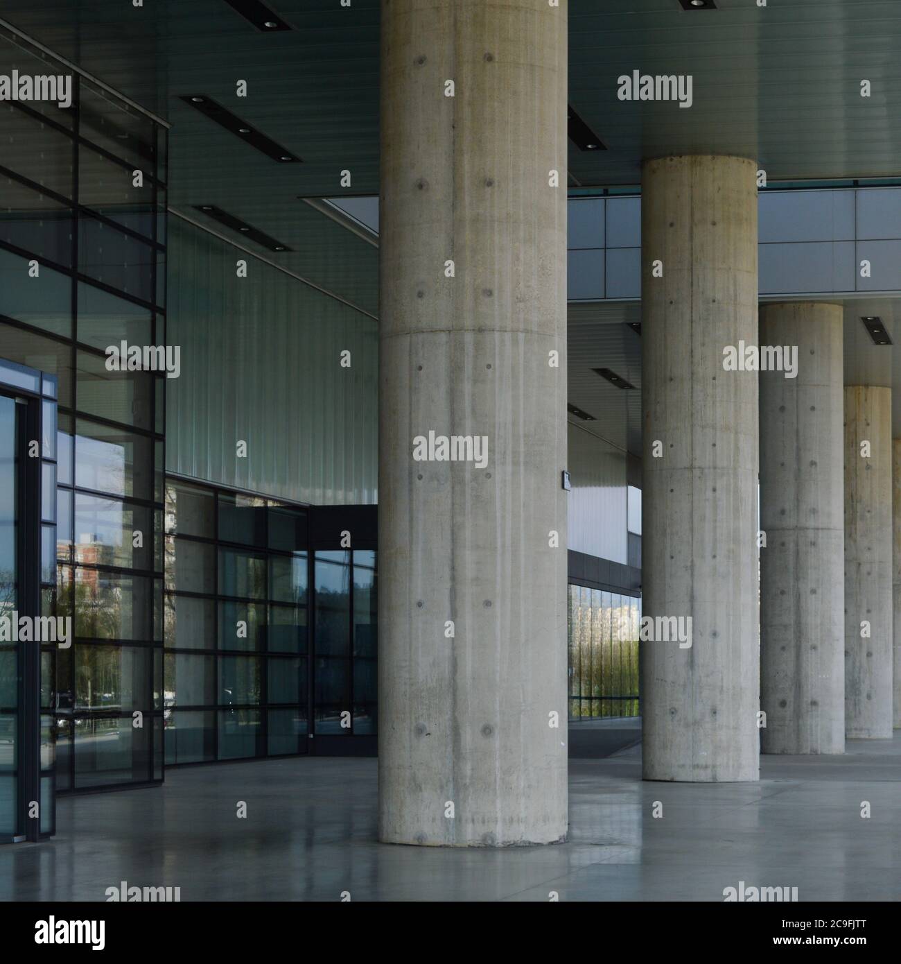 Massive pillars in front of Museum of Contemporary Art in Zagreb ...