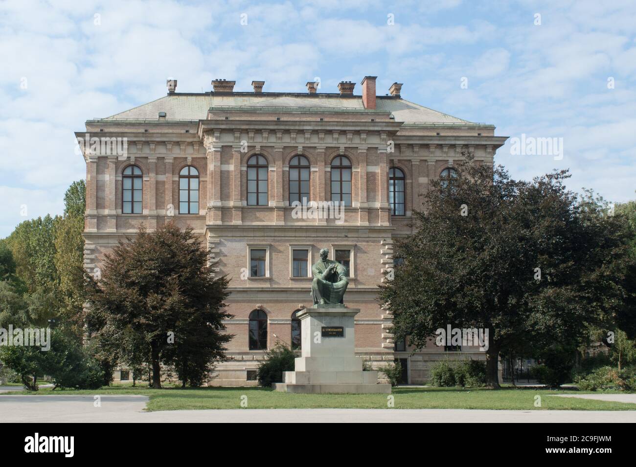 Strossmayer Gallery, fine art gallery in Zagreb and the statue of ...