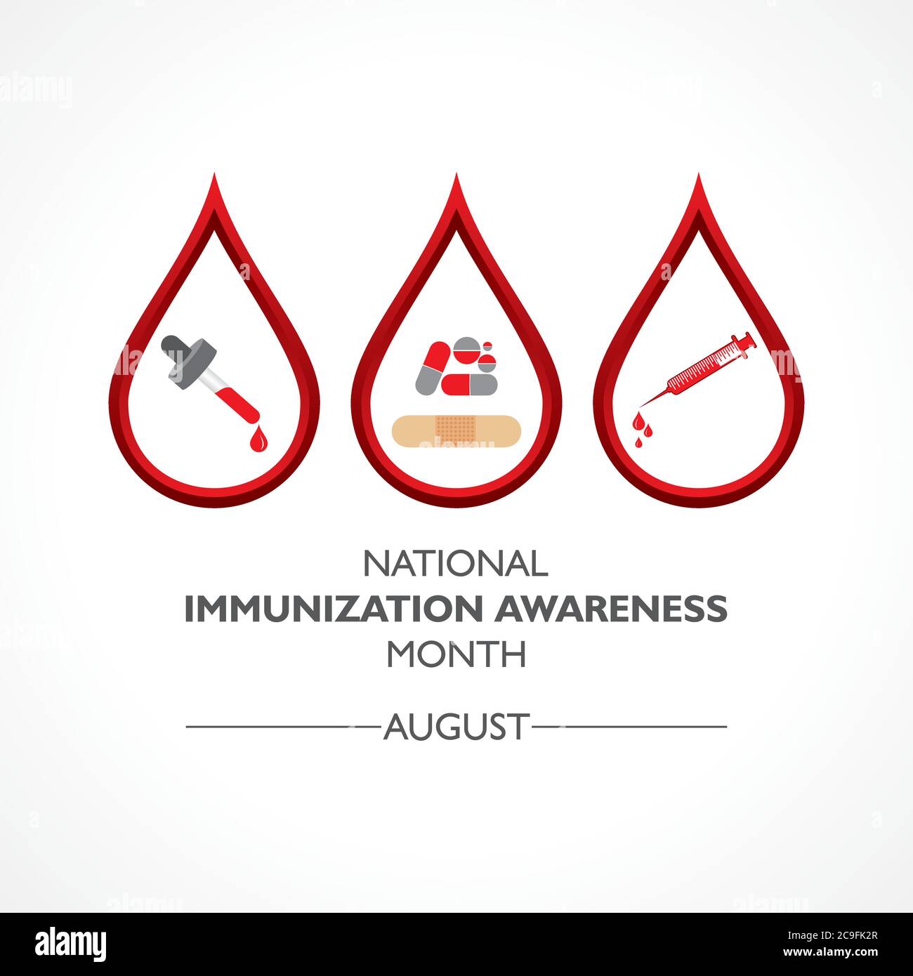 Vector Illustration National Immunization Awareness Month observed in ...