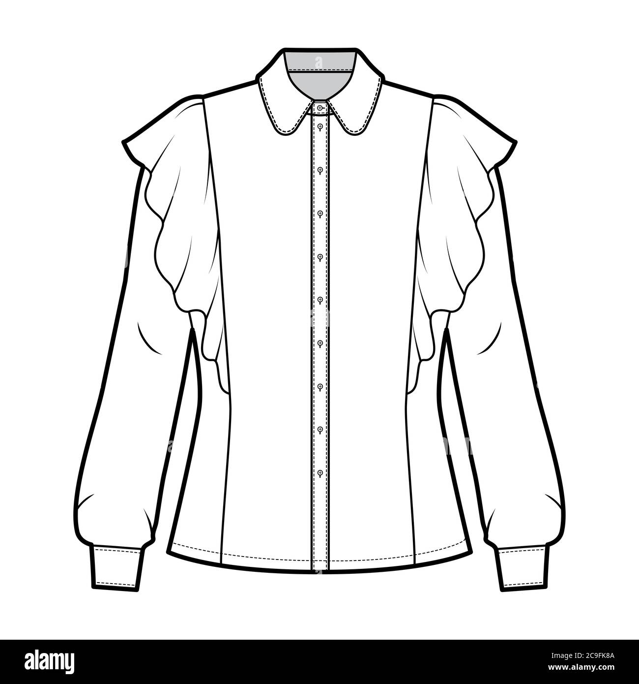 Ruffled blouse Stock Vector Images - Alamy