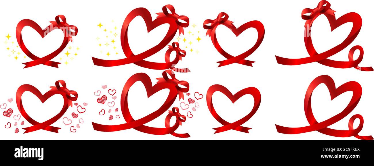 This is a illustration of Heart-shaped ribbon frame Stock Vector Image ...