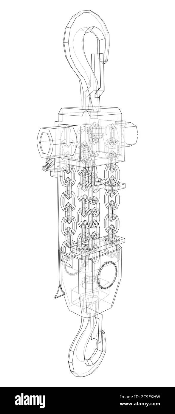 Pneumatic Wire Rope Winch concept outline. Vector Stock Vector Image ...