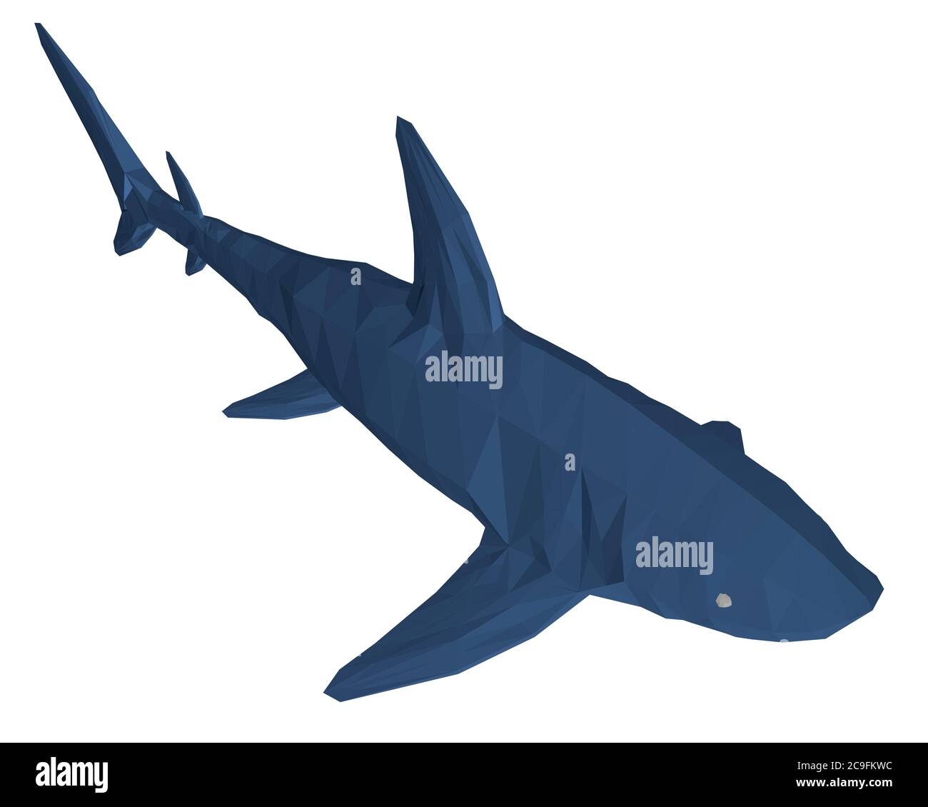 Low poly blue shark. 3D. Isometric view. Vector illustration Stock ...