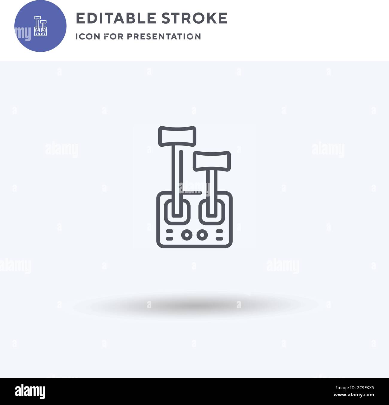 Control Lever icon vector, filled flat sign, solid pictogram isolated ...