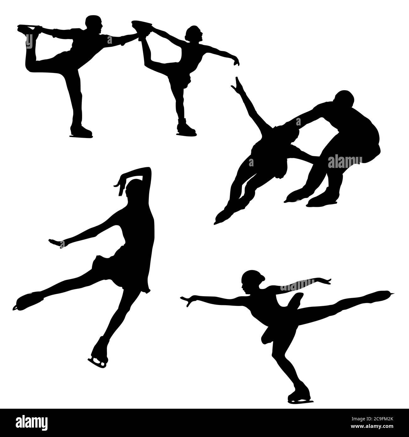 Figure Skater Silhouette Jump