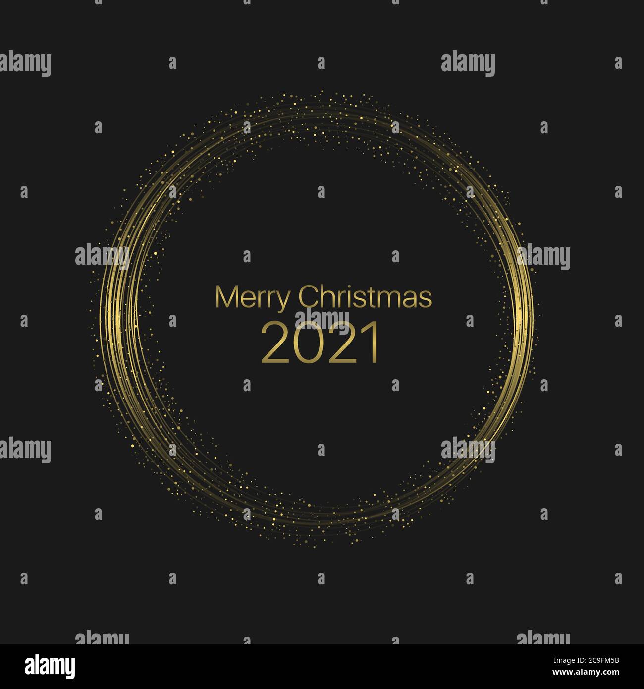 Golden magic Christmas circle 2021 Stock Vector Image & Art - Alamy