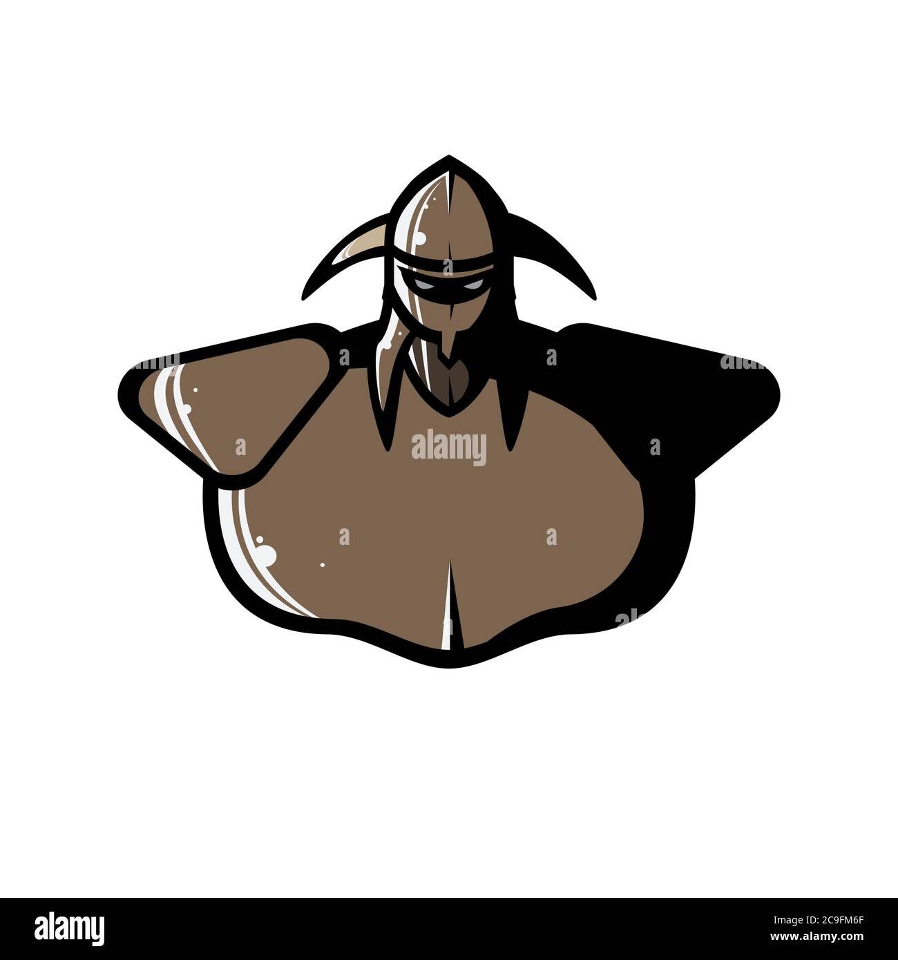 Powerful armor of a Viking in bronze armor on a white background Stock ...