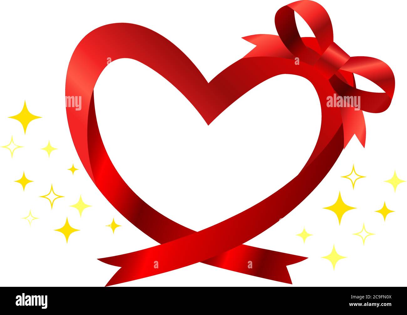 This is a illustration of Heart-shaped ribbon frame Stock Vector Image ...