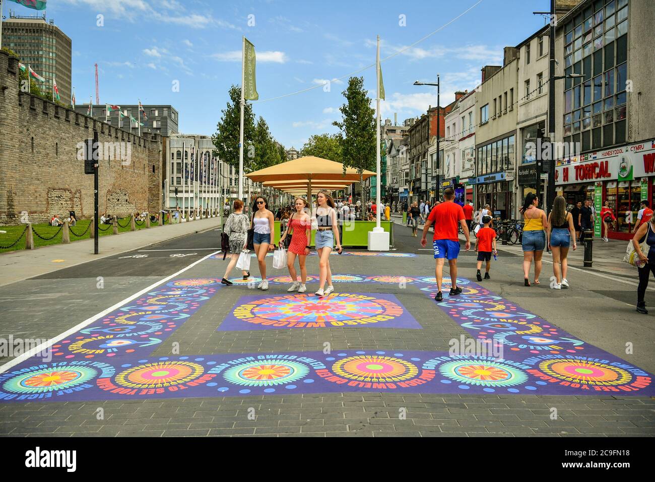 Outdoor dining areas are erected and colourful murals laid on a new ...