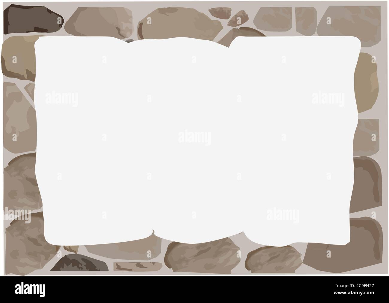 Illustration of a rocky frame with a blank white space - perfect for ...