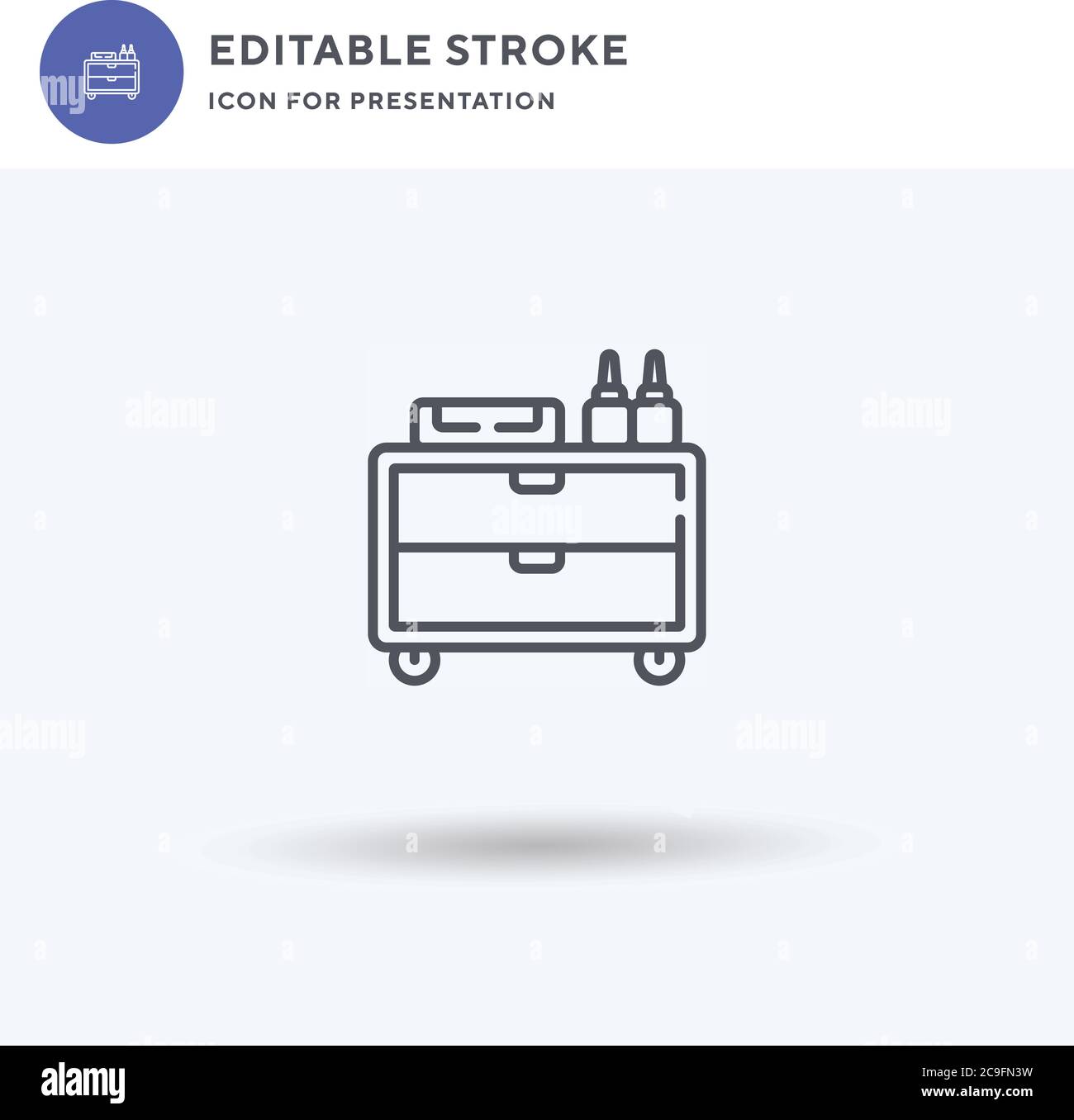 Drawer icon vector, filled flat sign, solid pictogram isolated on white ...