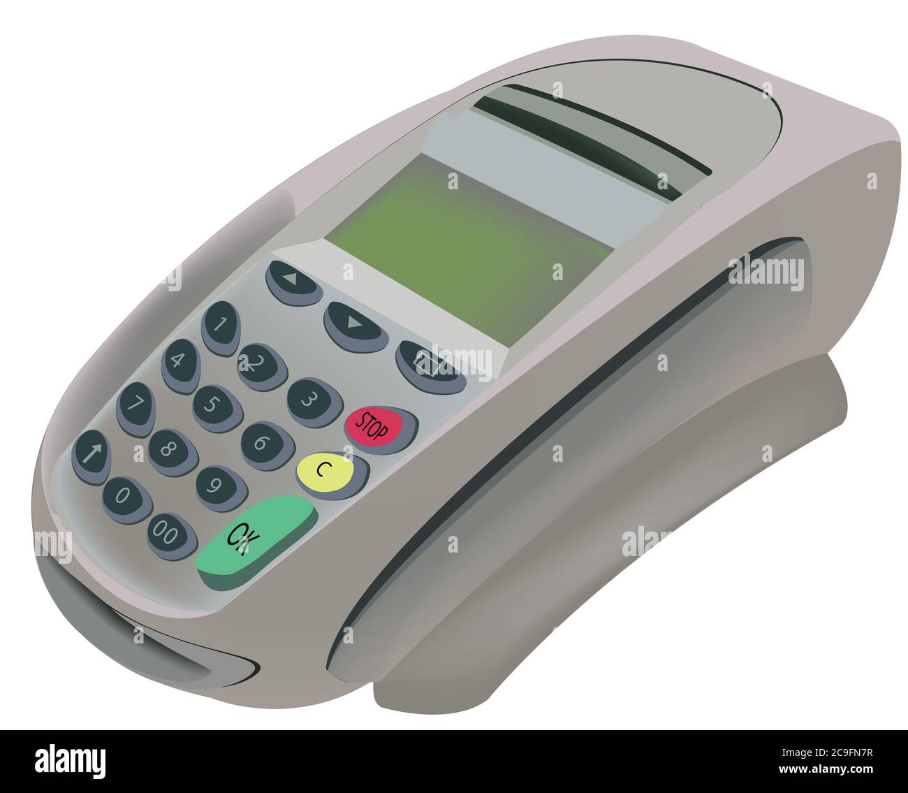 Illustration of a card payment machine isolated on a white background ...