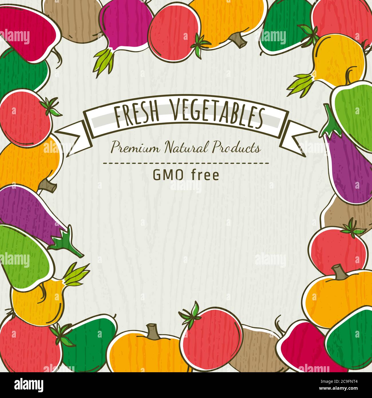 Vegetable border illustration hi-res stock photography and images - Alamy