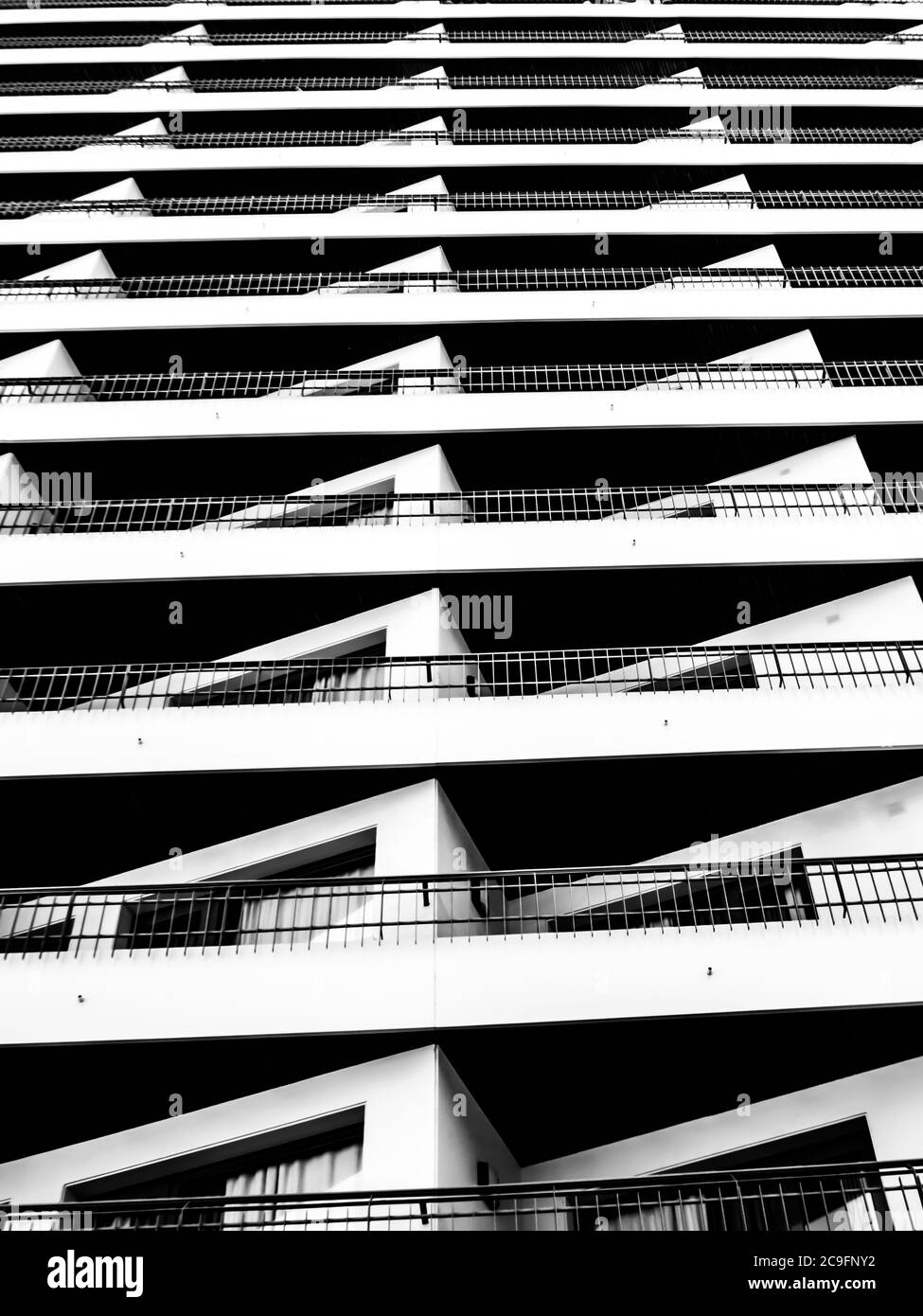 Apartment buildings background high Black and White Stock Photos ...