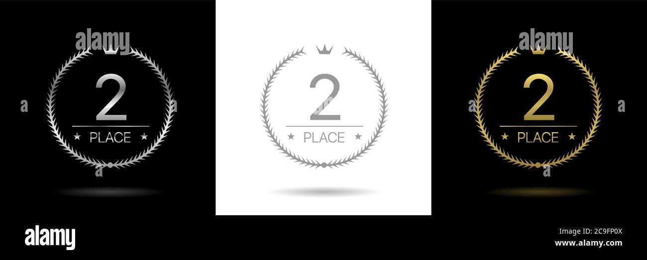 Second place Laurel wreath icon Stock Vector Image & Art - Alamy