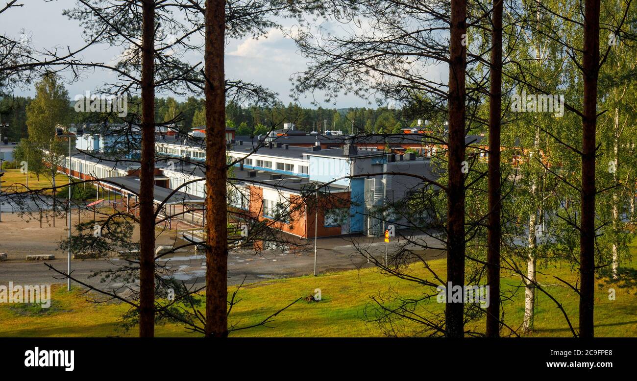 School area buildings at Suonenjoki , Finland . Includes adult ...