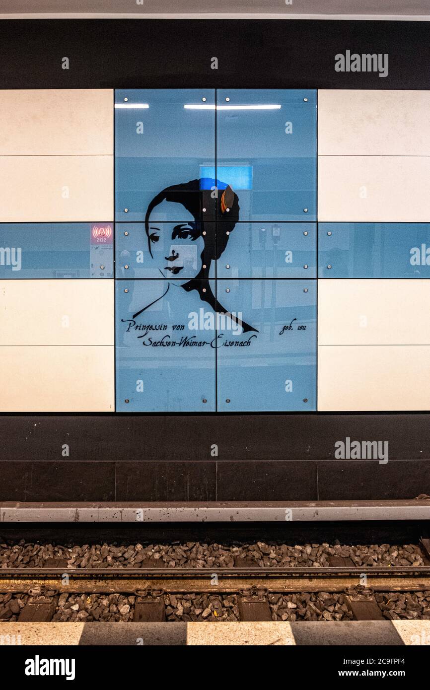 The Kaiserin-Augusta-Strasse U-Bahn underground railway station ...