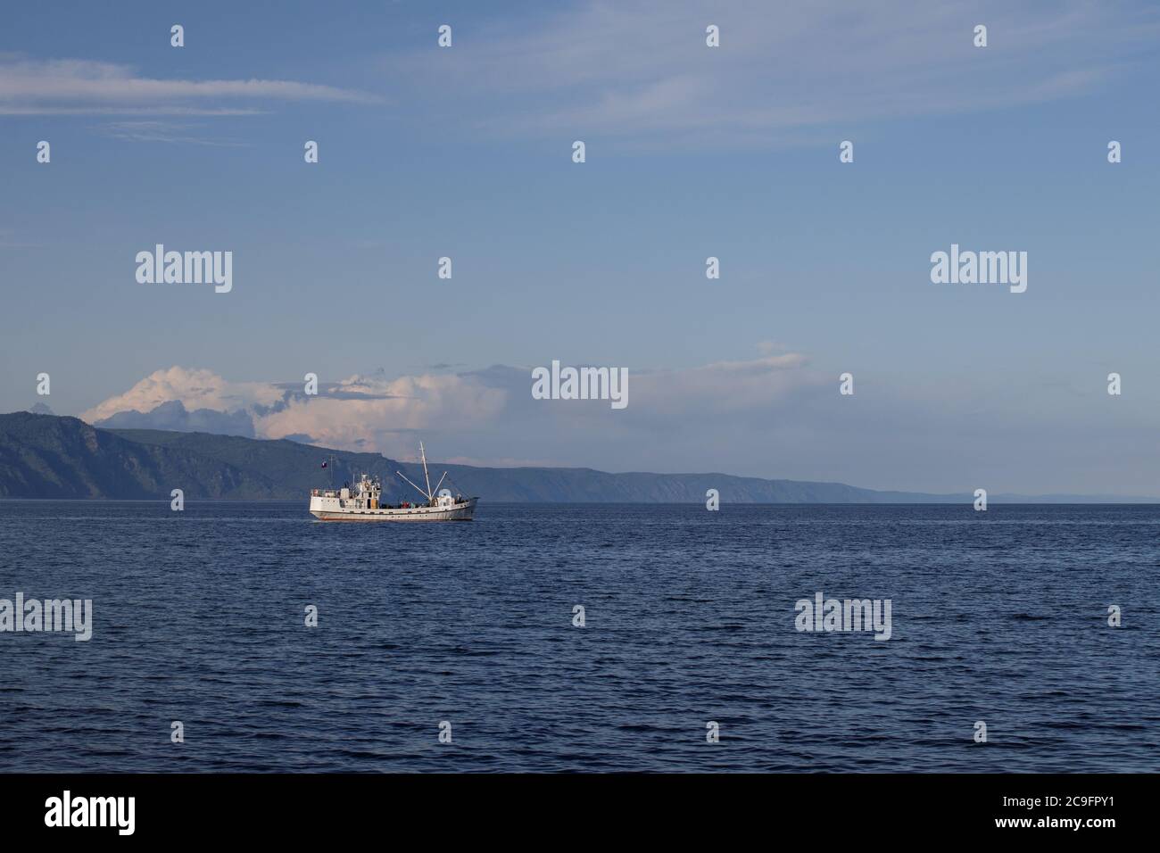 View of lake Baikal near the city of Slyudyanka, Irkutsk region, Russia ...
