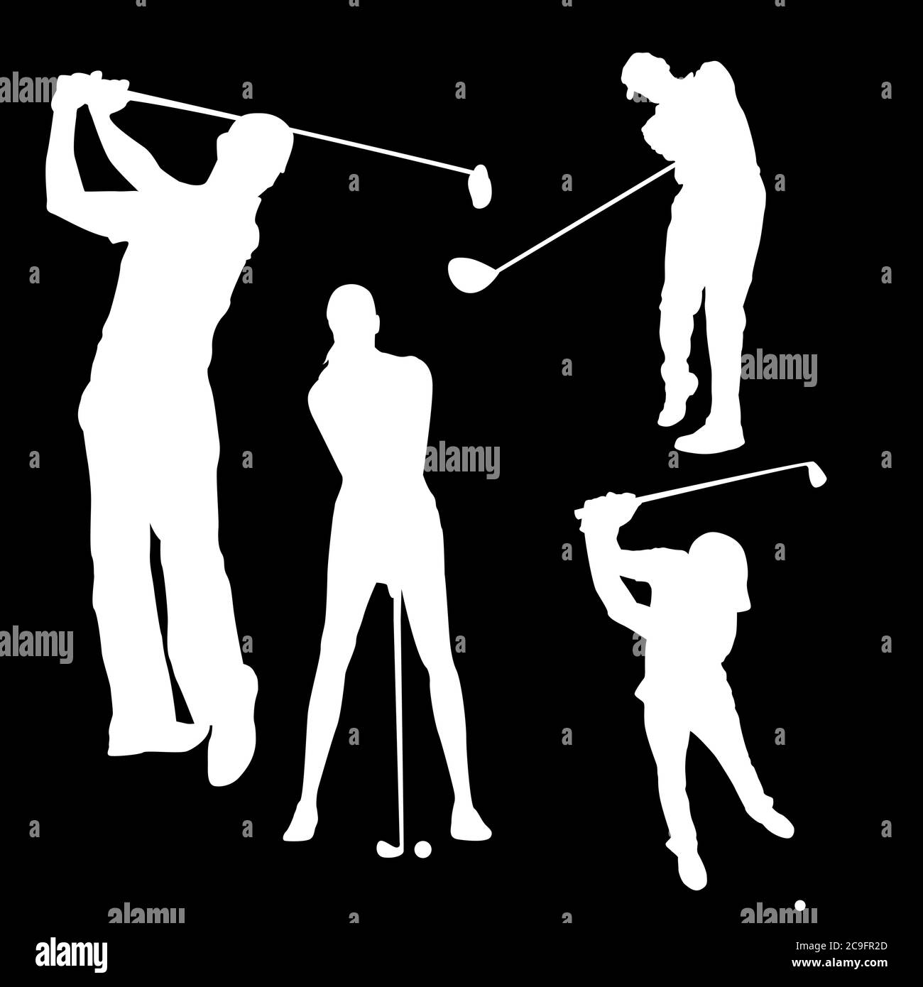 People play golf on green Black and White Stock Photos & Images - Alamy