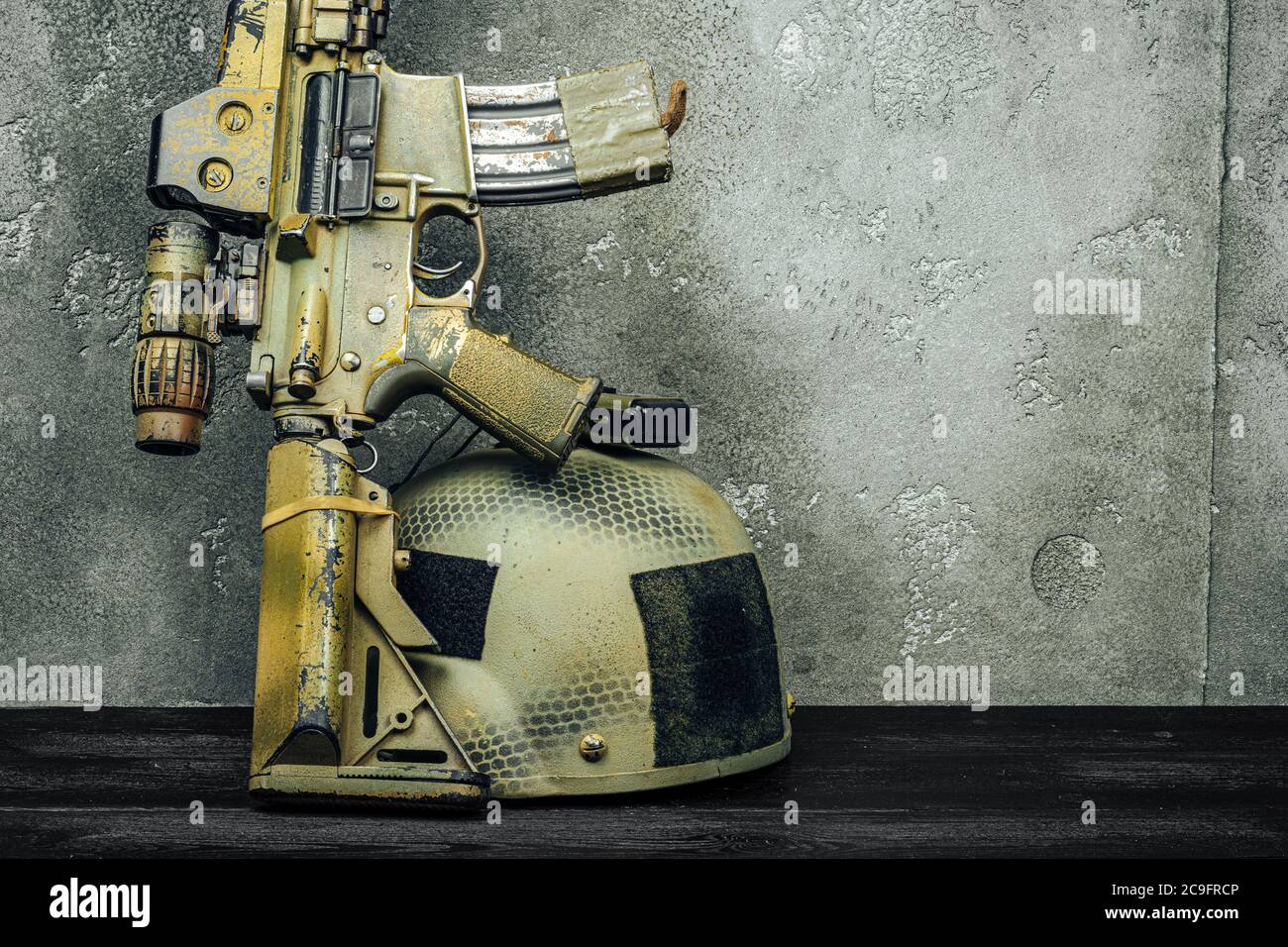 Modern weapon series. US Army assault rifle, close up Stock Photo - Alamy