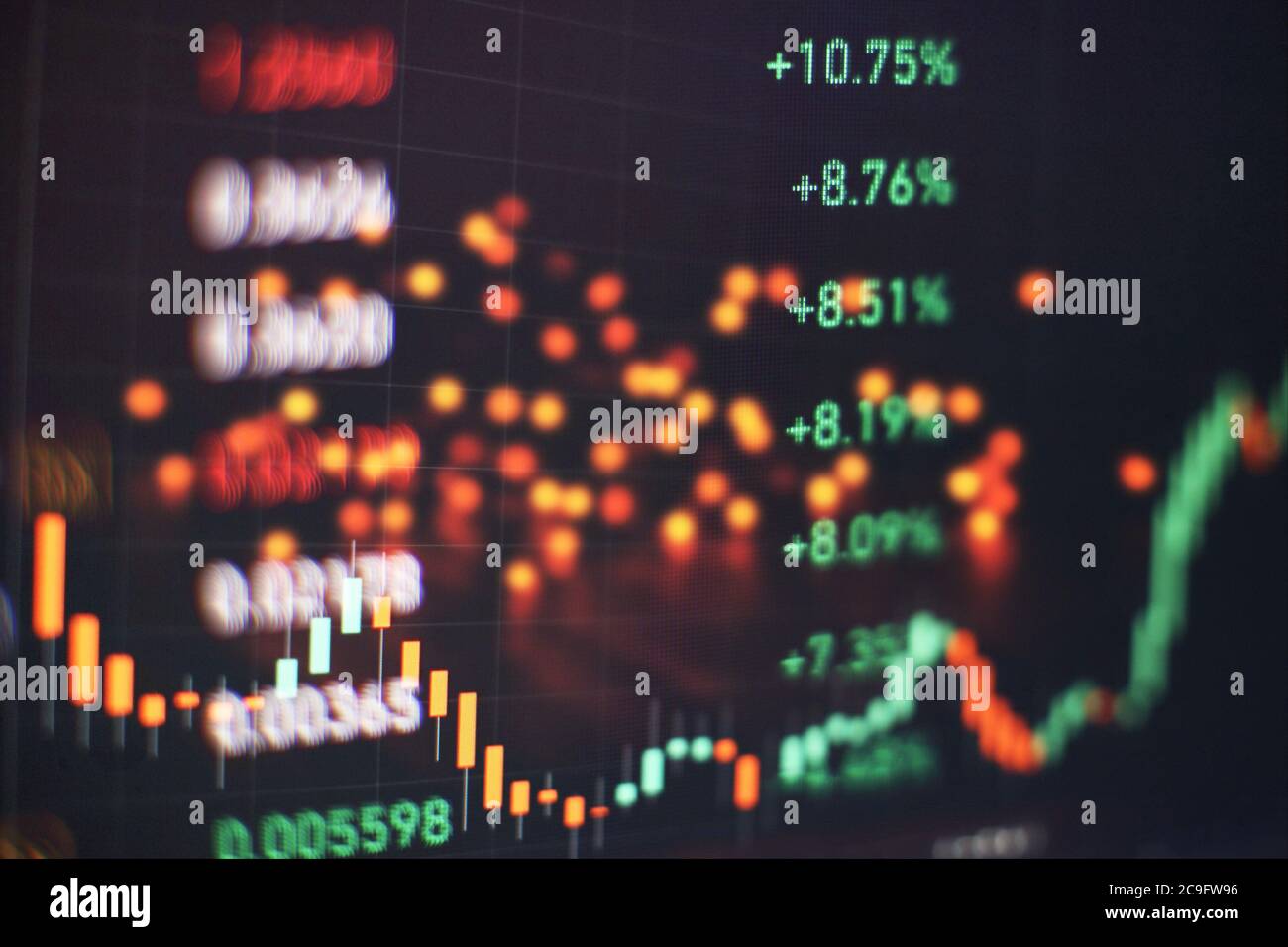 Graph chart with indicator showing bullish point or bearish point, up ...