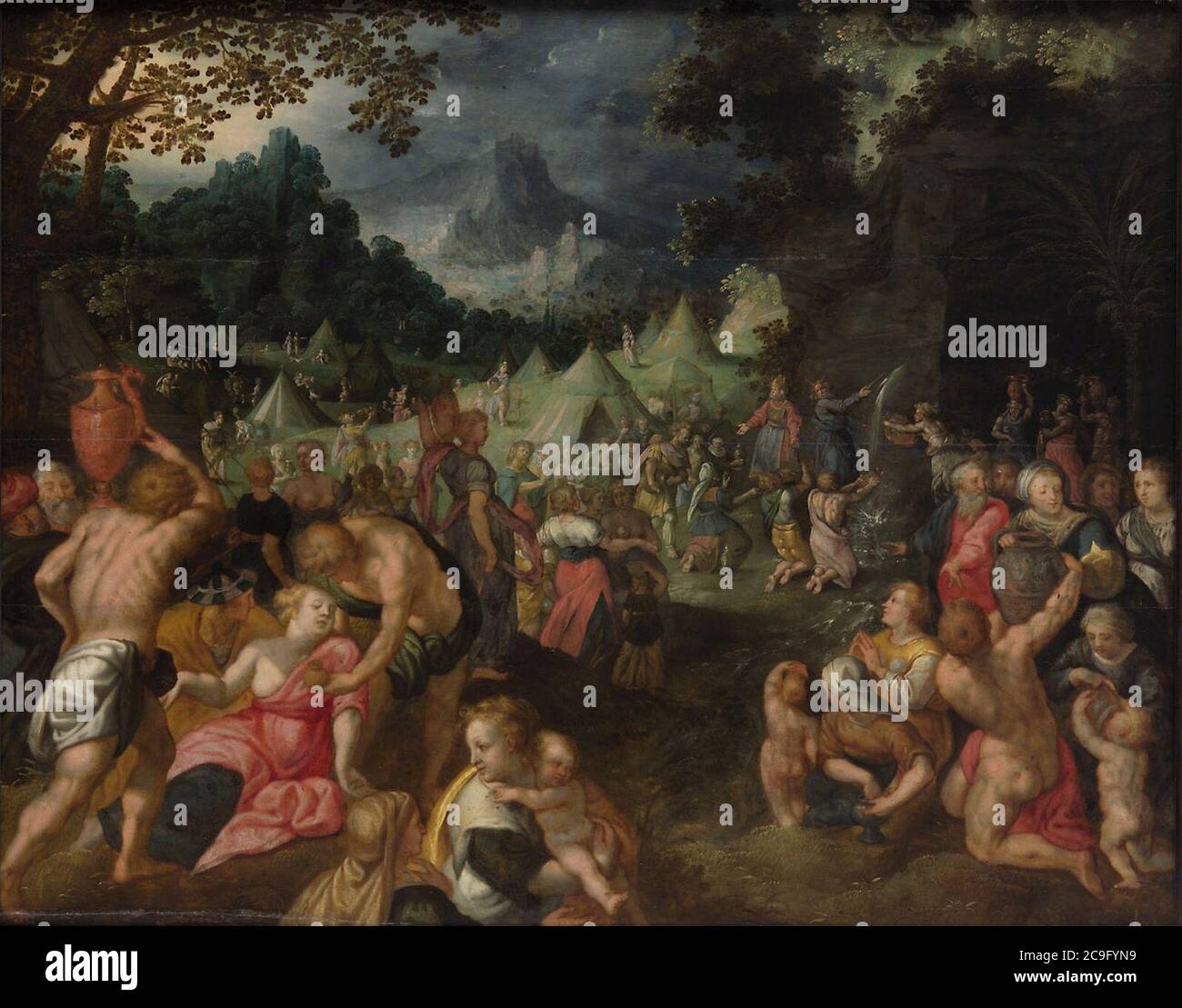 Jan Snellinck (I) - Moses strikes the rock Stock Photo - Alamy