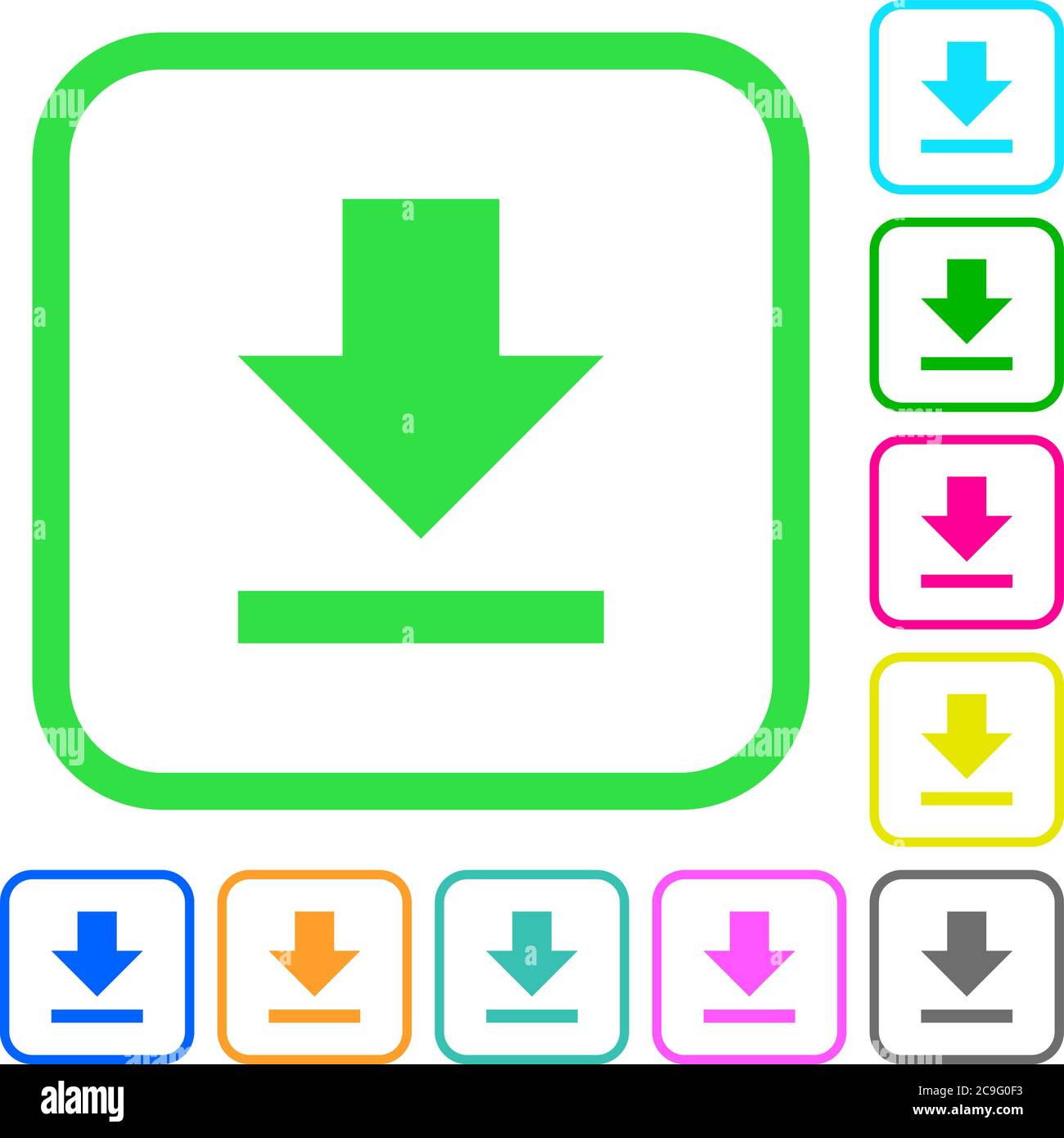 Download vivid colored flat icons in curved borders on white background ...