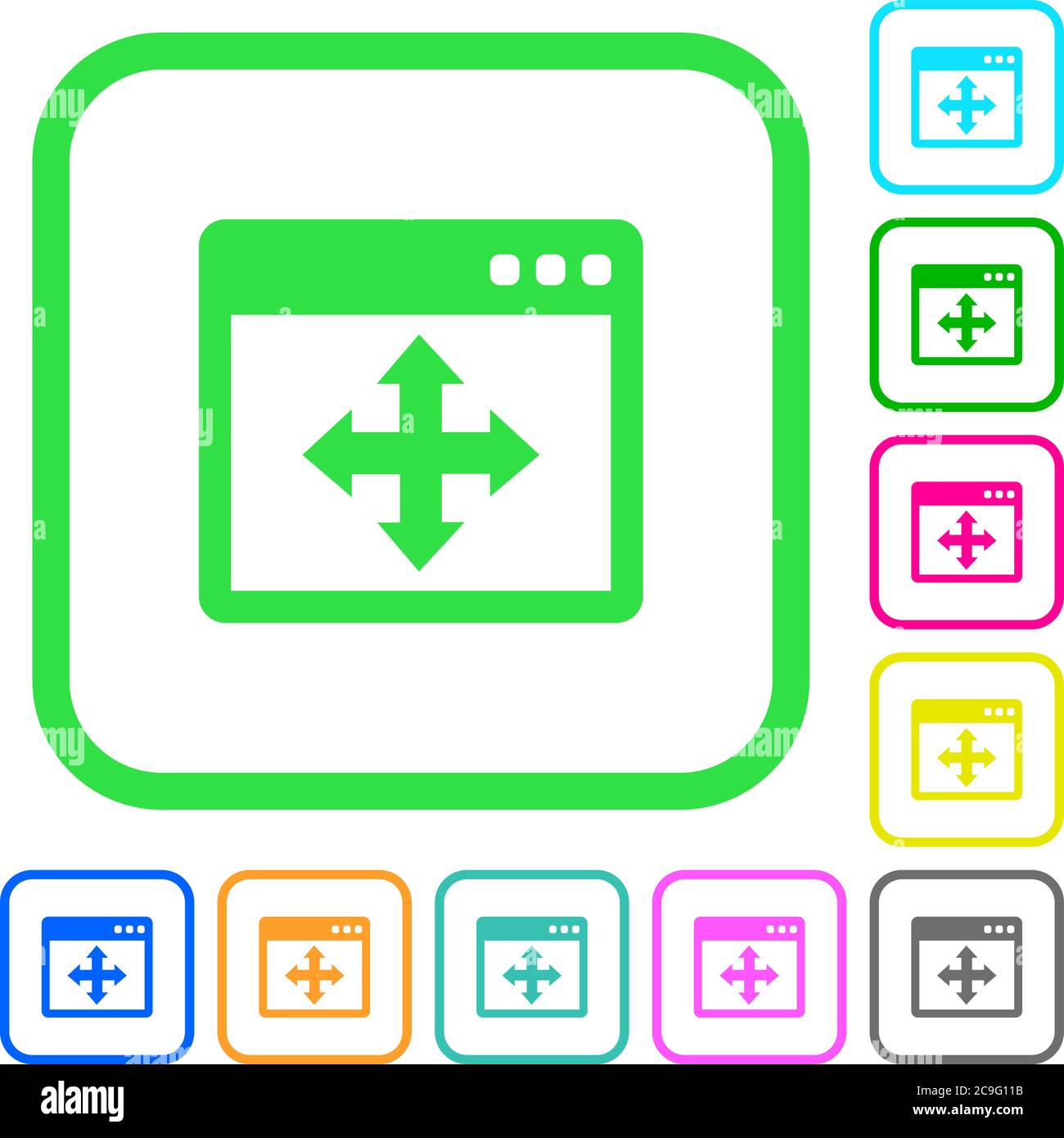 Move window icons in Cut Out Stock Images & Pictures - Alamy