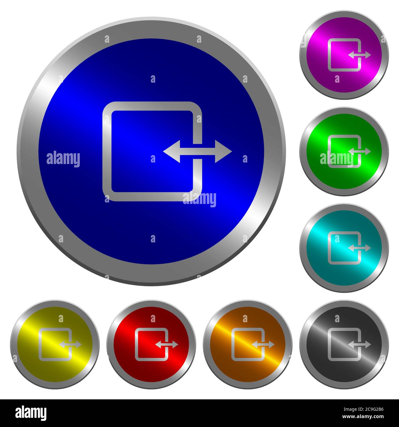 Adjust item width icons on round luminous coin-like color steel buttons Stock Vector Image & Art ...