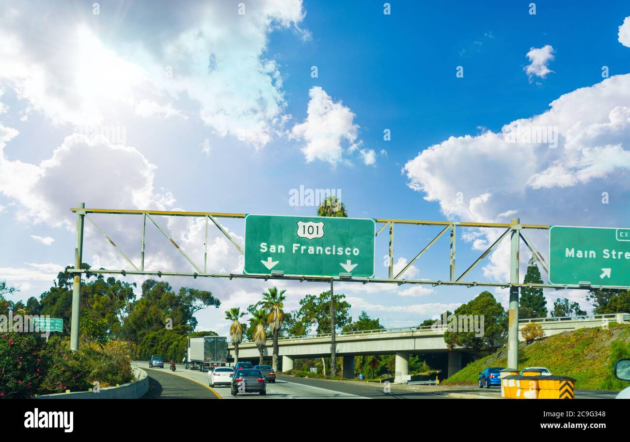 San Francisco 101 Freeway Sign High Resolution Stock Photography and ...