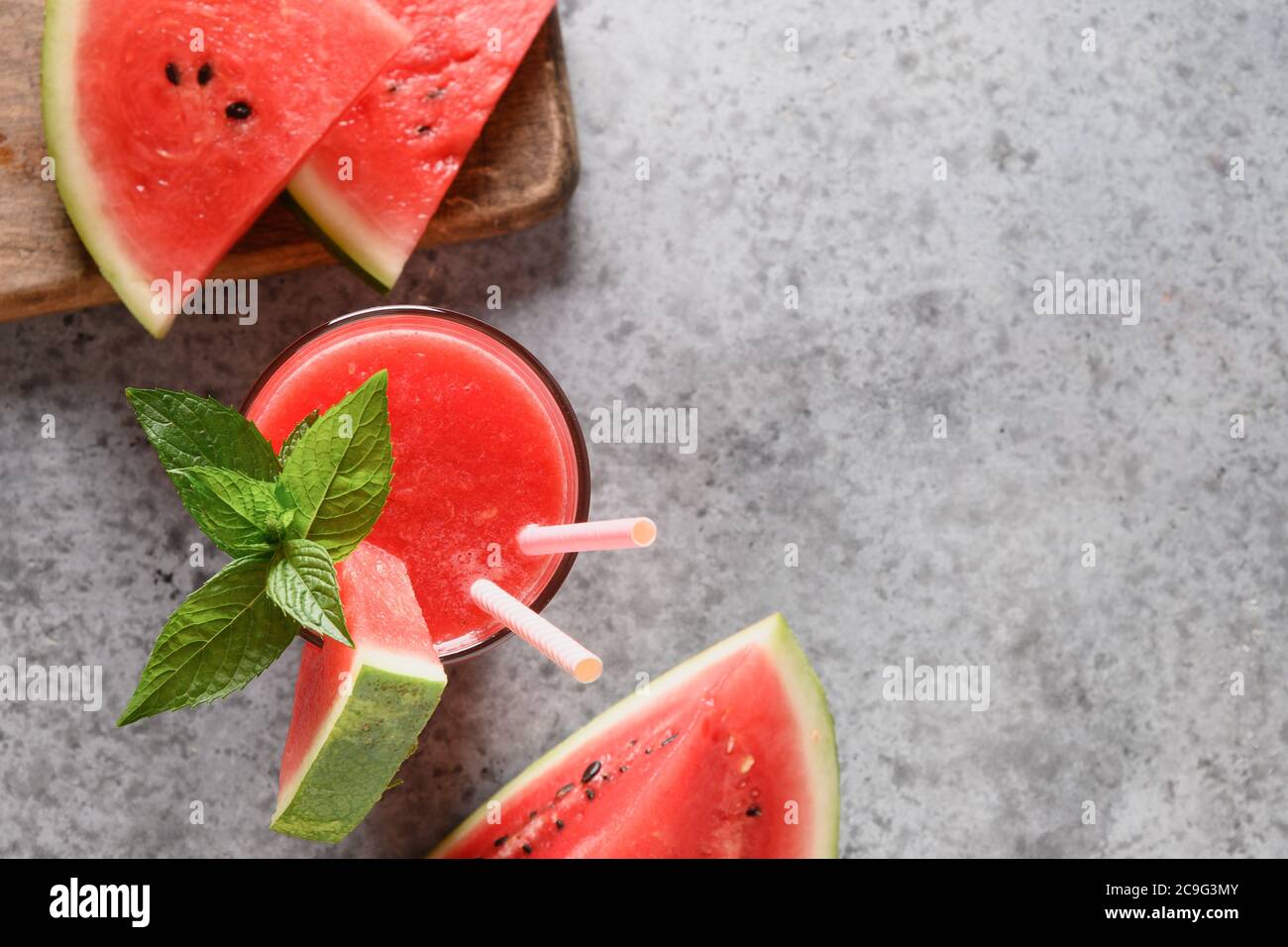 Watermelon juice top view hi-res stock photography and images - Alamy