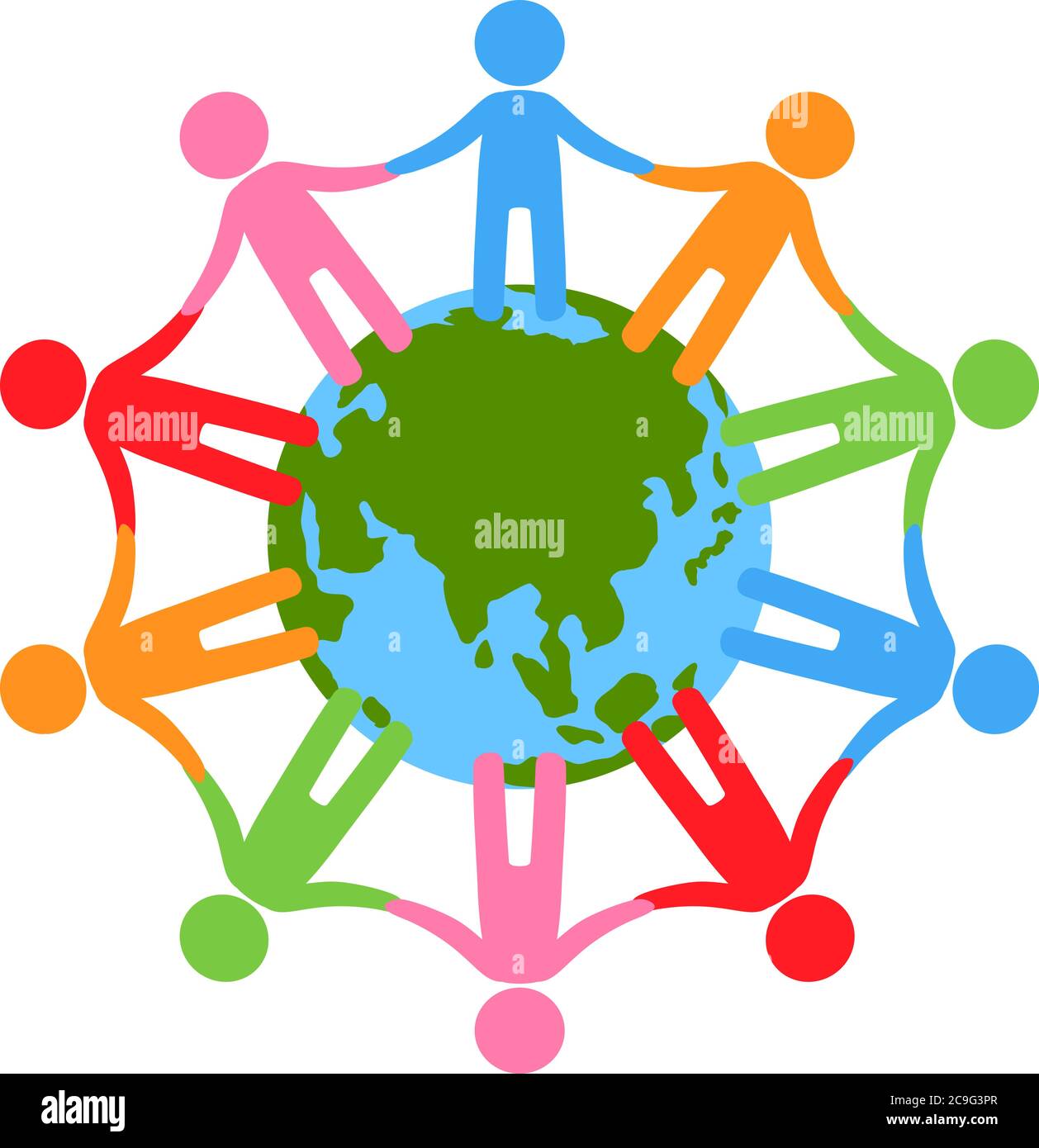 This is a illustration of People of different races around the earth ...