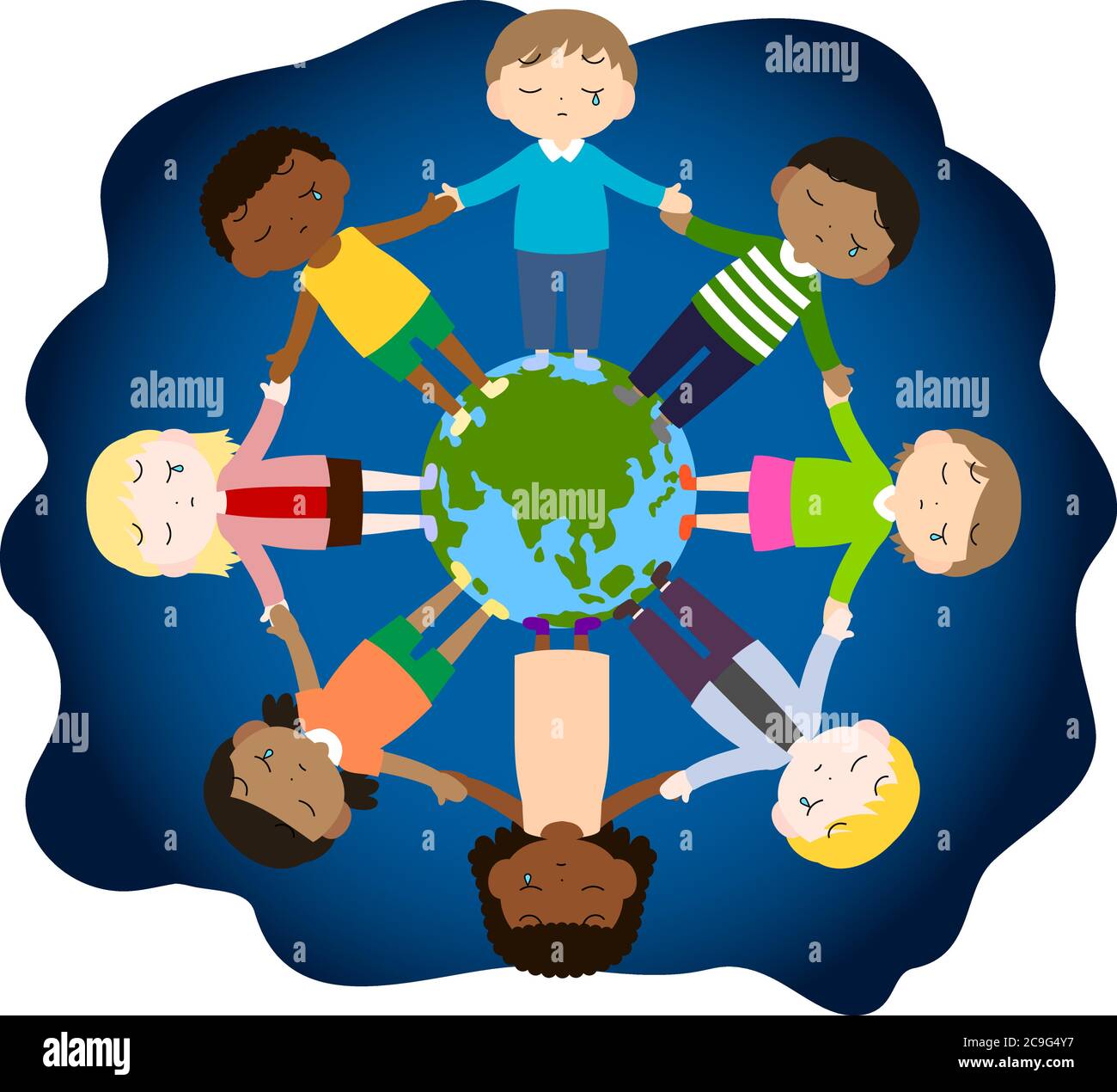 This Is A Illustration Of Cute Children Around The Earth Stock Vector this-is-a-illustration-of-cute-children-around-the-earth-stock-vector