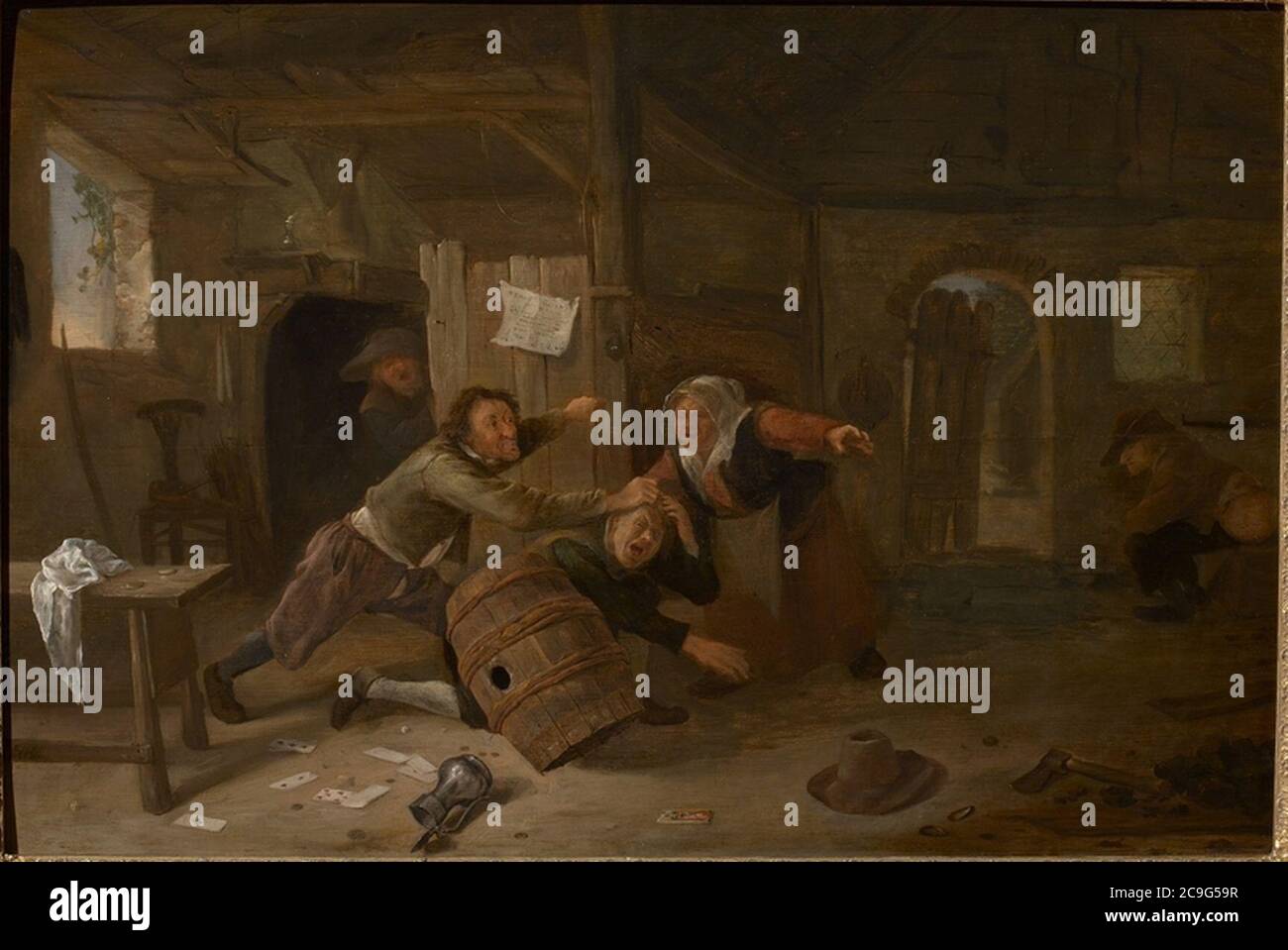 Jan Steen - Peasants Fighting over Cards in a Tavern X020935 Stock ...