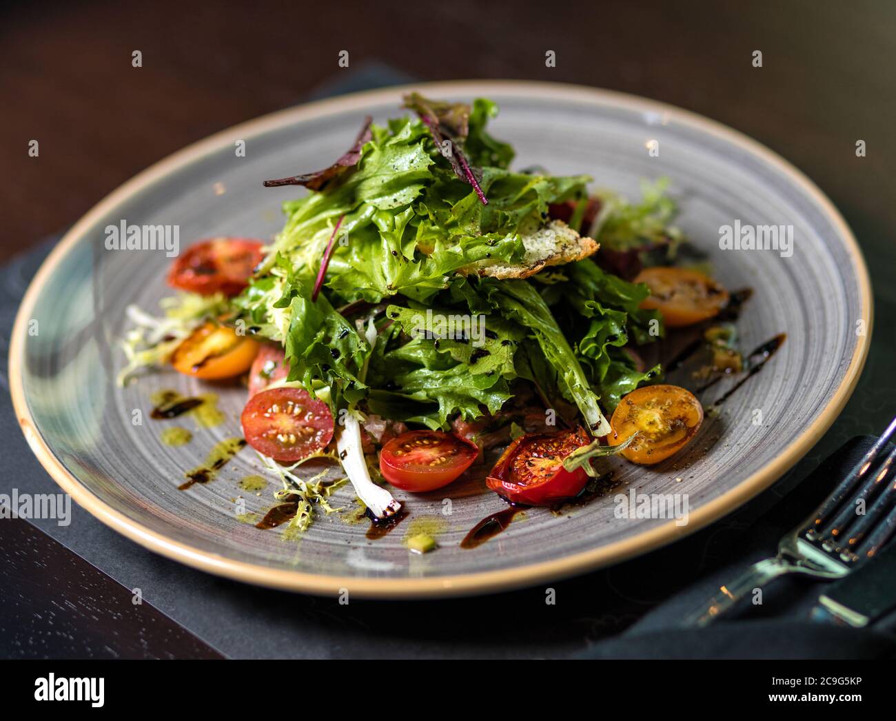 Tasty Chopped Salad close up Stock Photo - Alamy