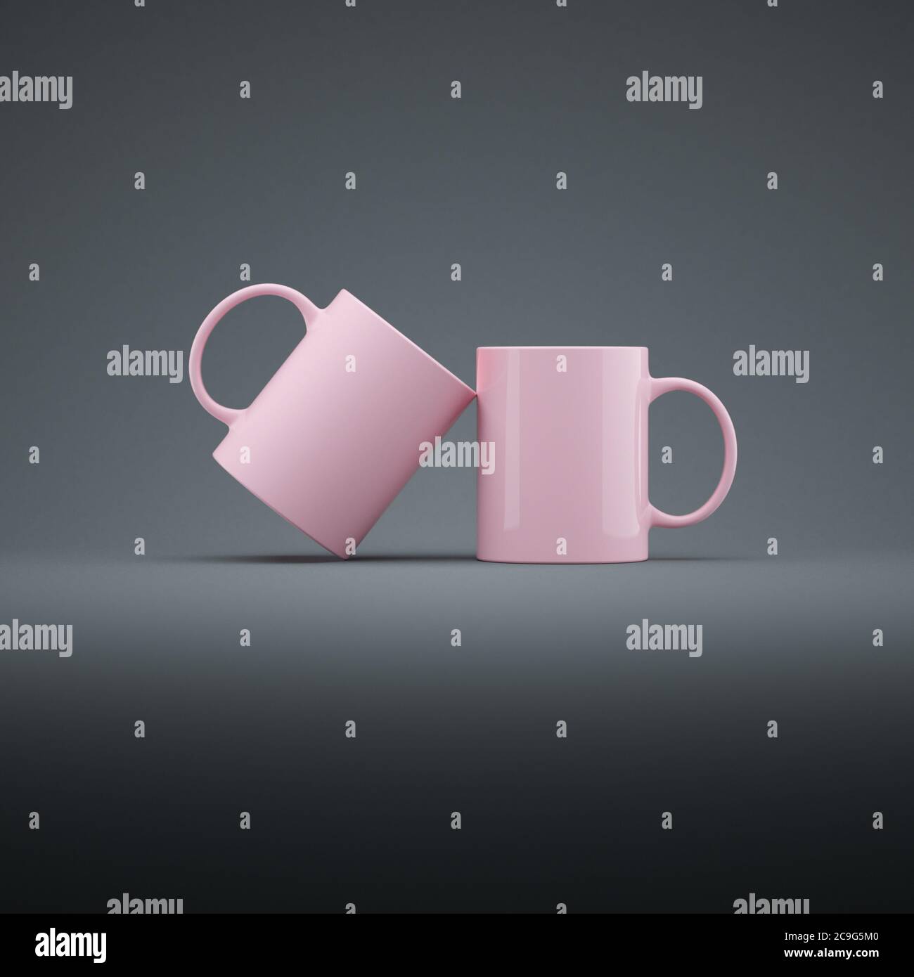 Two pink ceramic cups Stock Photo - Alamy