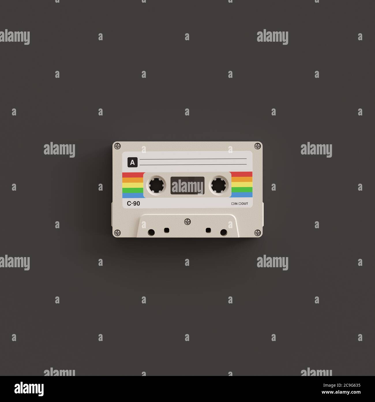 White cassette tape with blank label. Front view Stock Photo - Alamy