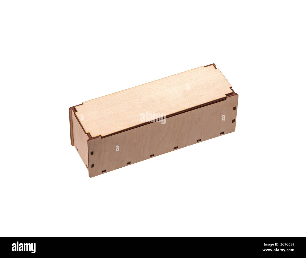 Wooden box isolate on a white background. Packaging for an expensive ...