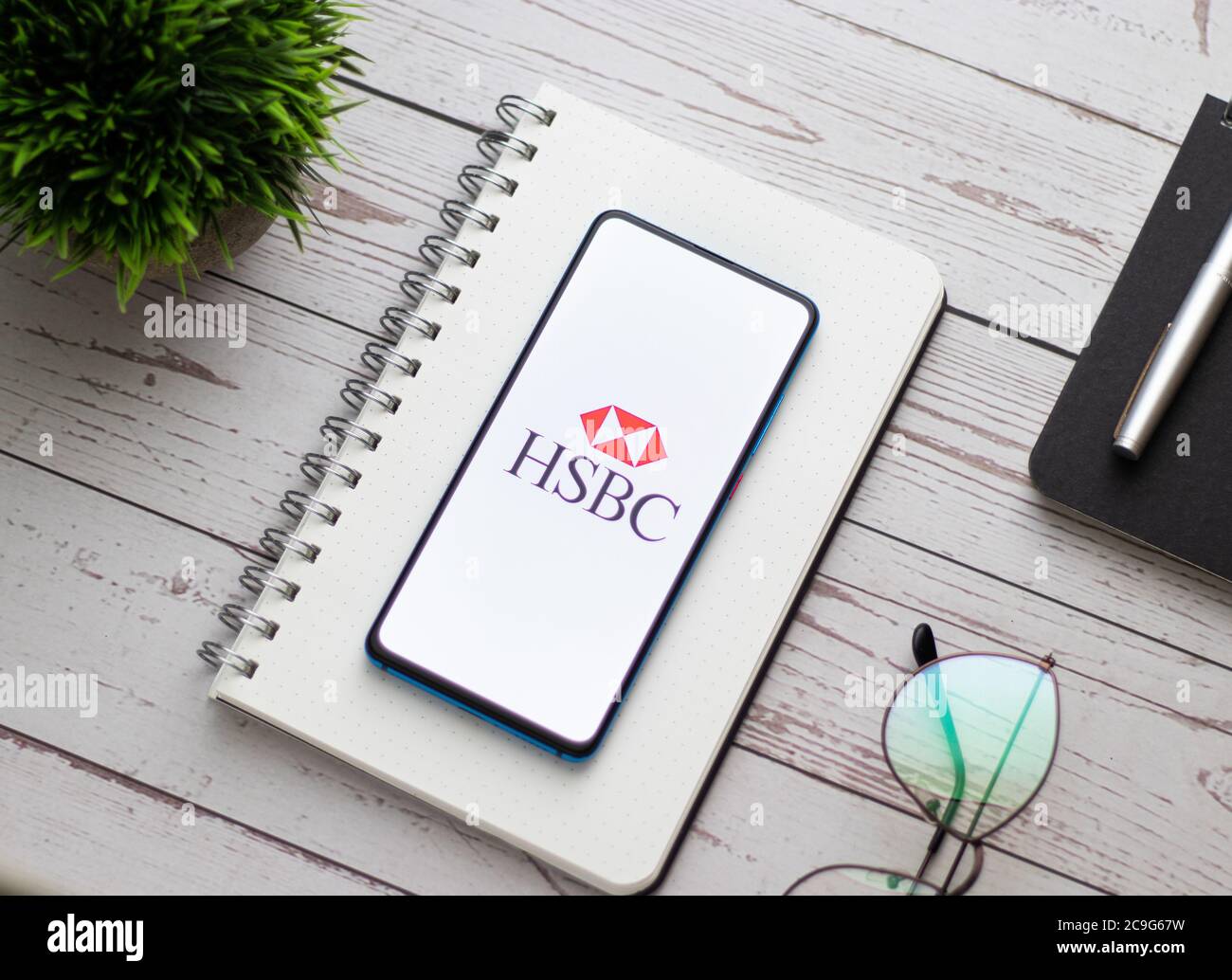 Assam, india - July 18, 2020 : HSBC a british multinational investment ...