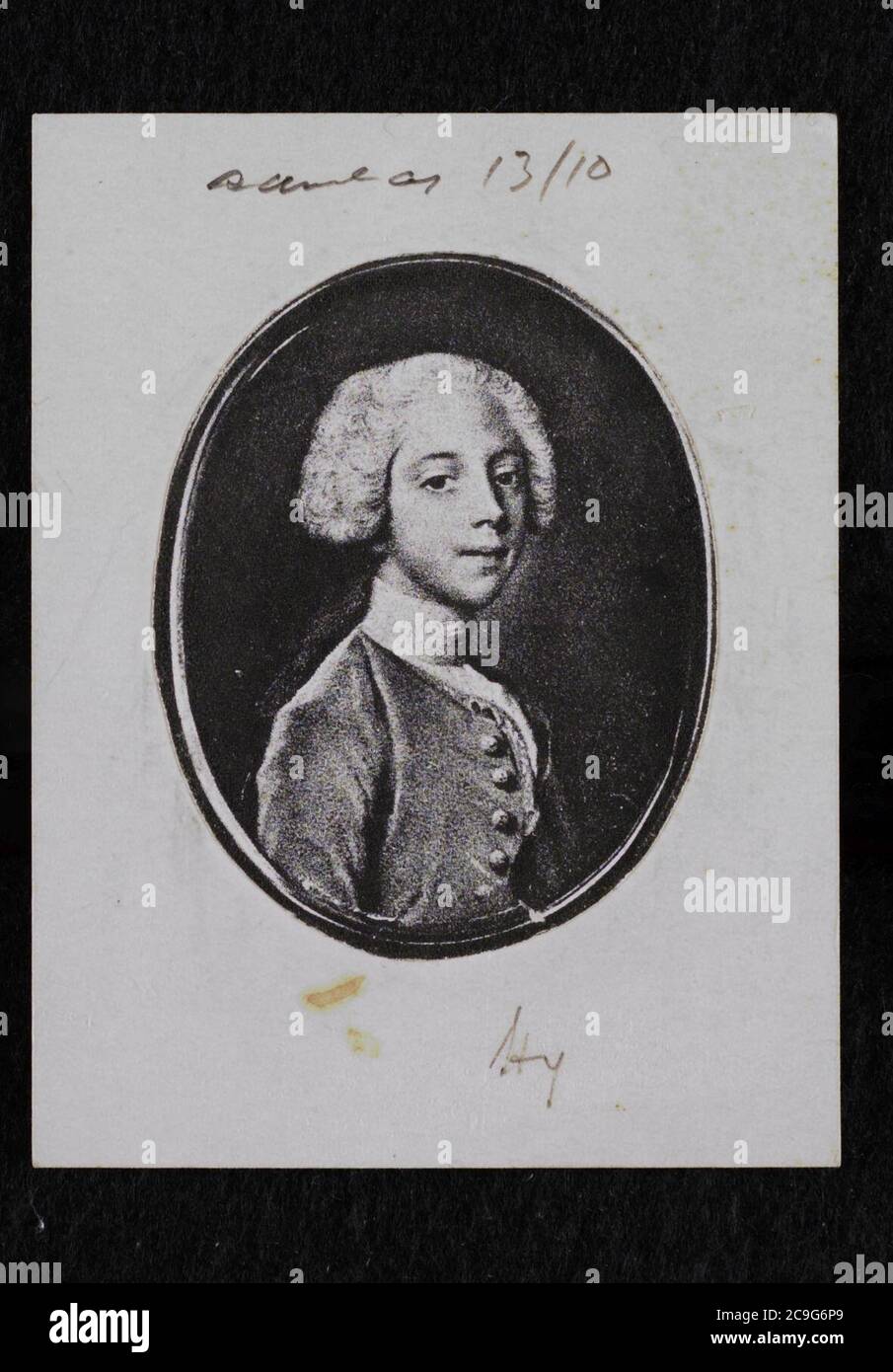 Jacobite broadside - Miniature portrait of Prince Henry as a boy Stock ...