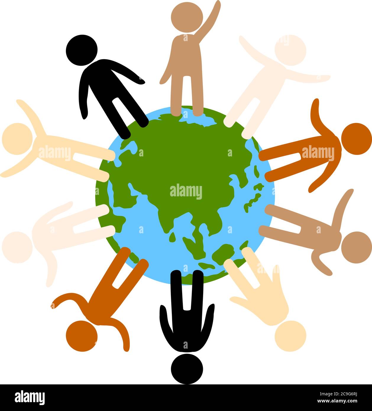 This is a illustration of People of different races around the earth ...