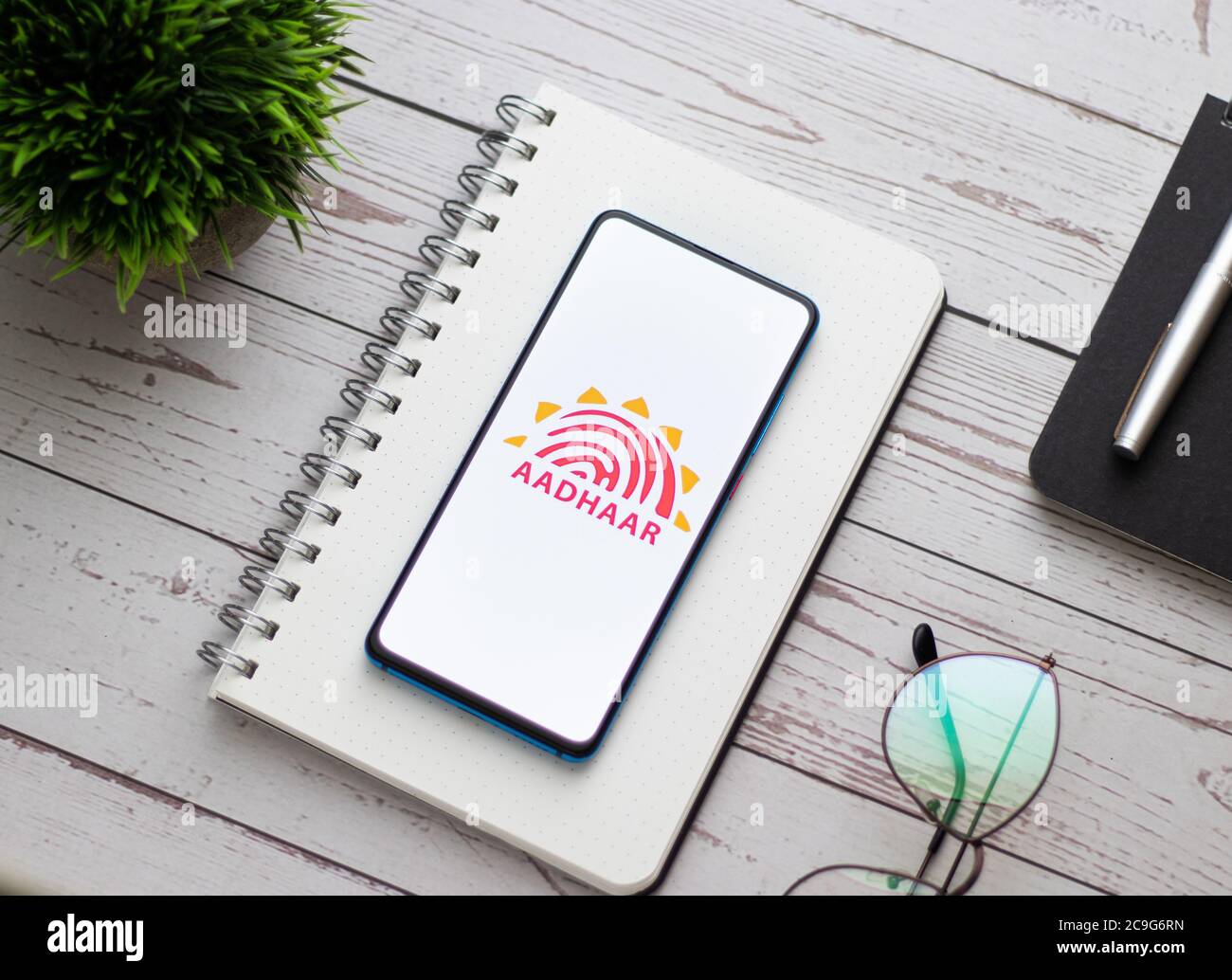 Assam, india - July 18, 2020 : Aadhar card app a valid identity proof ...