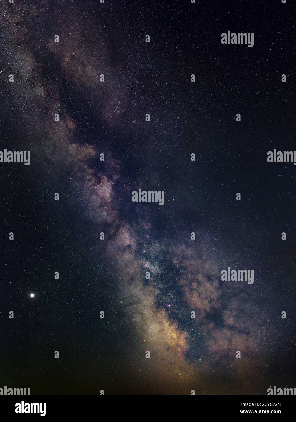 Milky Way galaxy, the galactic core seen from Northern hemisphere Stock ...