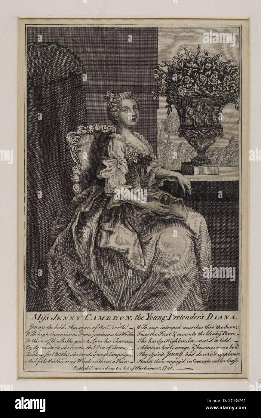 Jacobite broadside - Miss Jenny Cameron, the Young Pretender's Diana ...