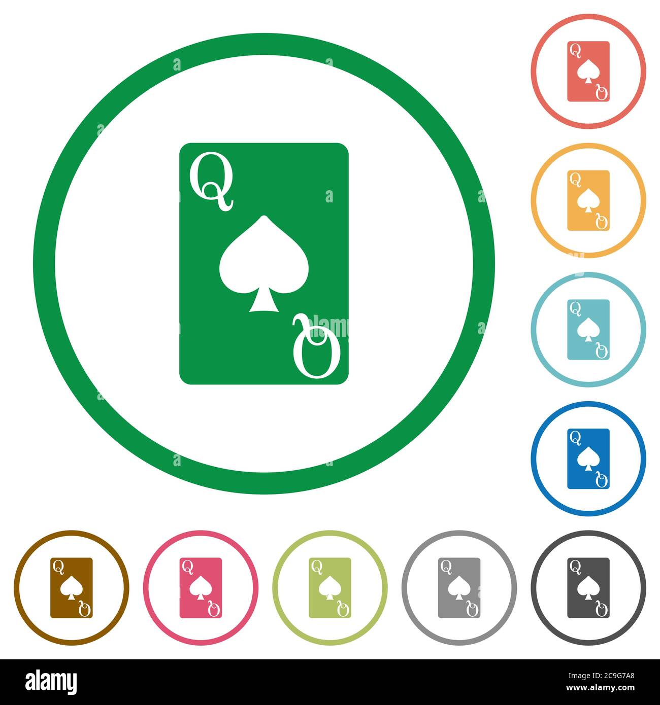 Queen of spades round card hi-res stock photography and images - Alamy